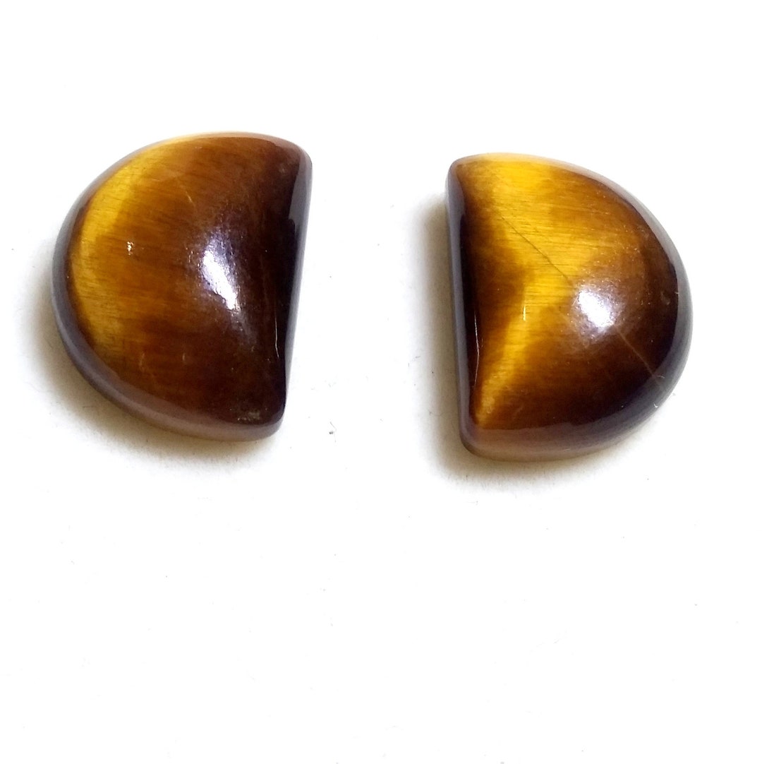 Natural Golden Tiger Eye Pair Stone Cabochon Loose Stone Fancy - Etsy
