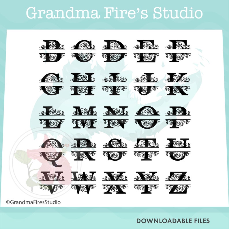 Fancy Alphabet A-Z Split Letters Split for Personalization - Etsy