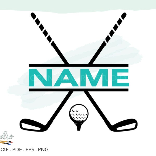 Golf Name Split Svg - Etsy