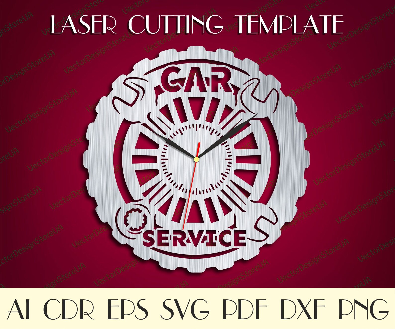 Car Service Clock Svg,car Service Svg,auto Service Wall Clock,auto ...