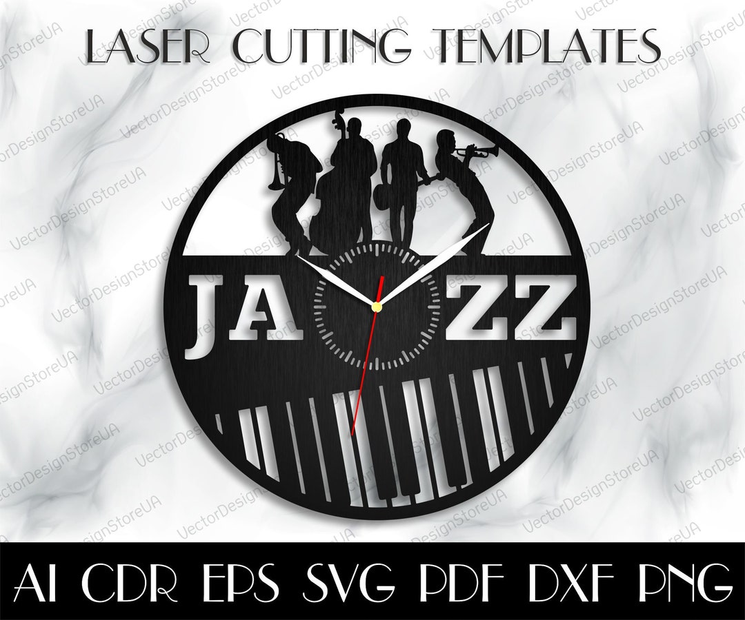 Jazz Wall Decor,jazz Wall Art,jazz Svg,music Gift,music Clock for Wall ...