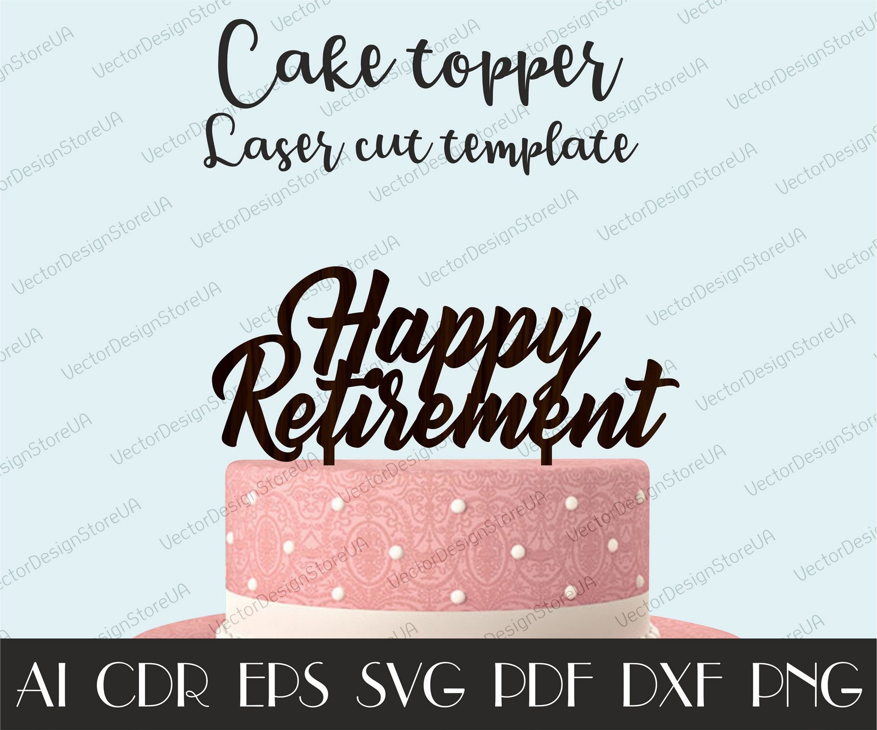 Happy Retirement cake topperRetirement Party DecorHappy | Etsy