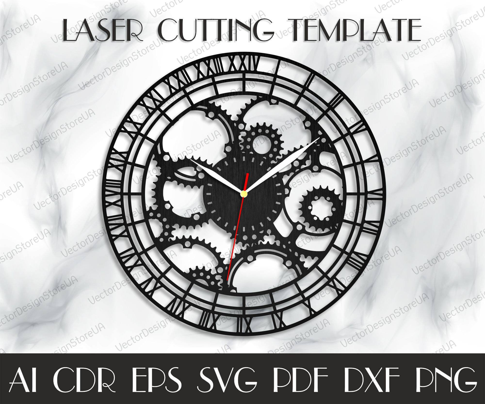 24 Stunden Uhr, Uhr Dxf, Holz Wanduhr, Schneiden Modell, Laser ...