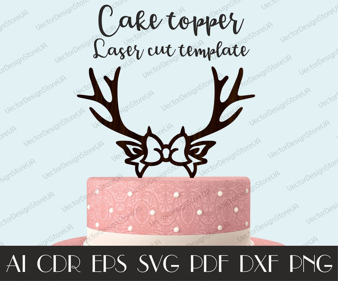 Cake Topper for Kids,deer Horns Cake Topper Svg,deer Antlers Svg,deer ...