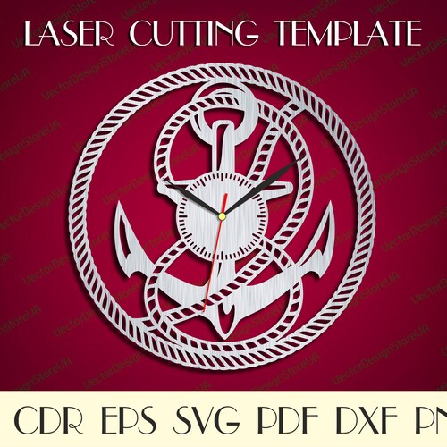 Wall Clock Laser Cut Dxf Glowforge Svg Template CNC Router - Etsy