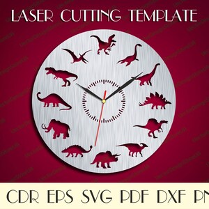 Dinosaurs Wall Decor,dinosaurs Art,dinosaurs Wall Clock,dinosaur Svg ...