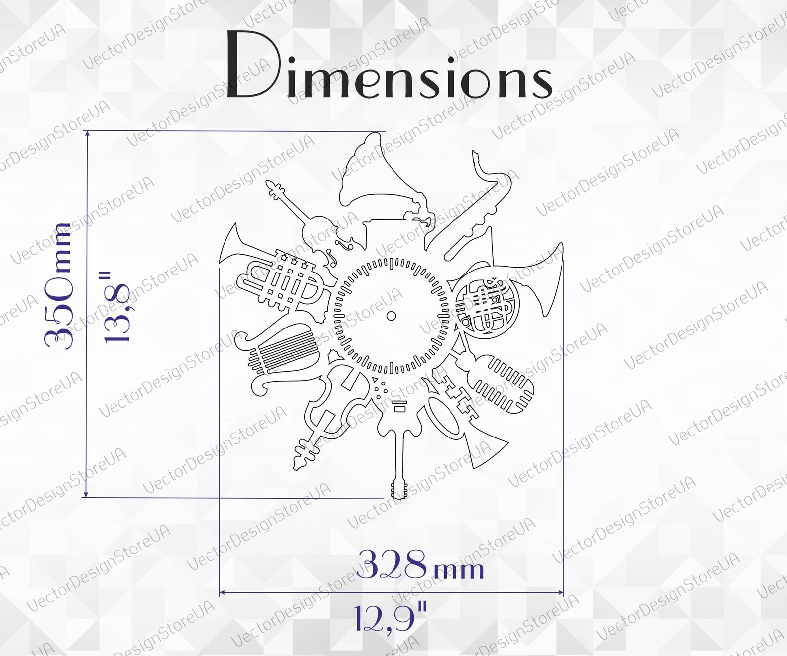 Music Clock Svg,music Svg,gift for Musician,music Decor,wall Hanging ...