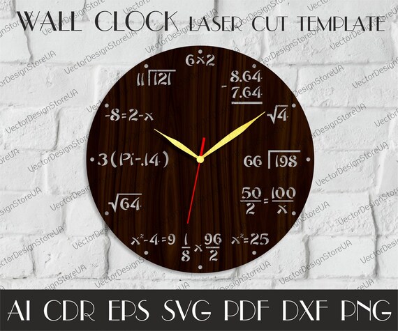 Math ClockMath wall decor Math giftTeacher giftClock | Etsy