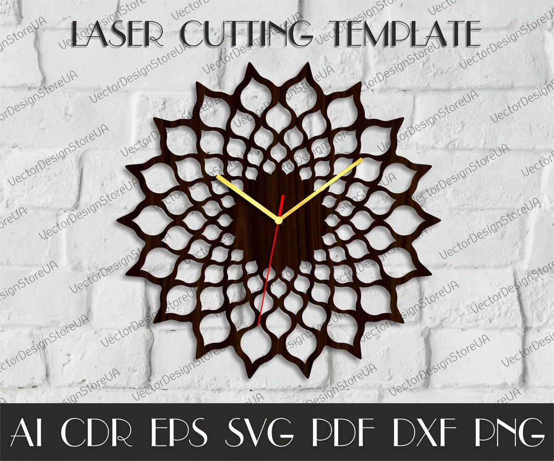 Pattern Wall Decor Unique Clock Clock for Cnc Large Wall Clock | Etsy