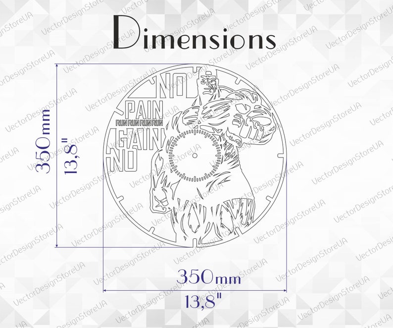 Bodybuilding Clock Svgsport Clockgym Wall Clocksport | Etsy