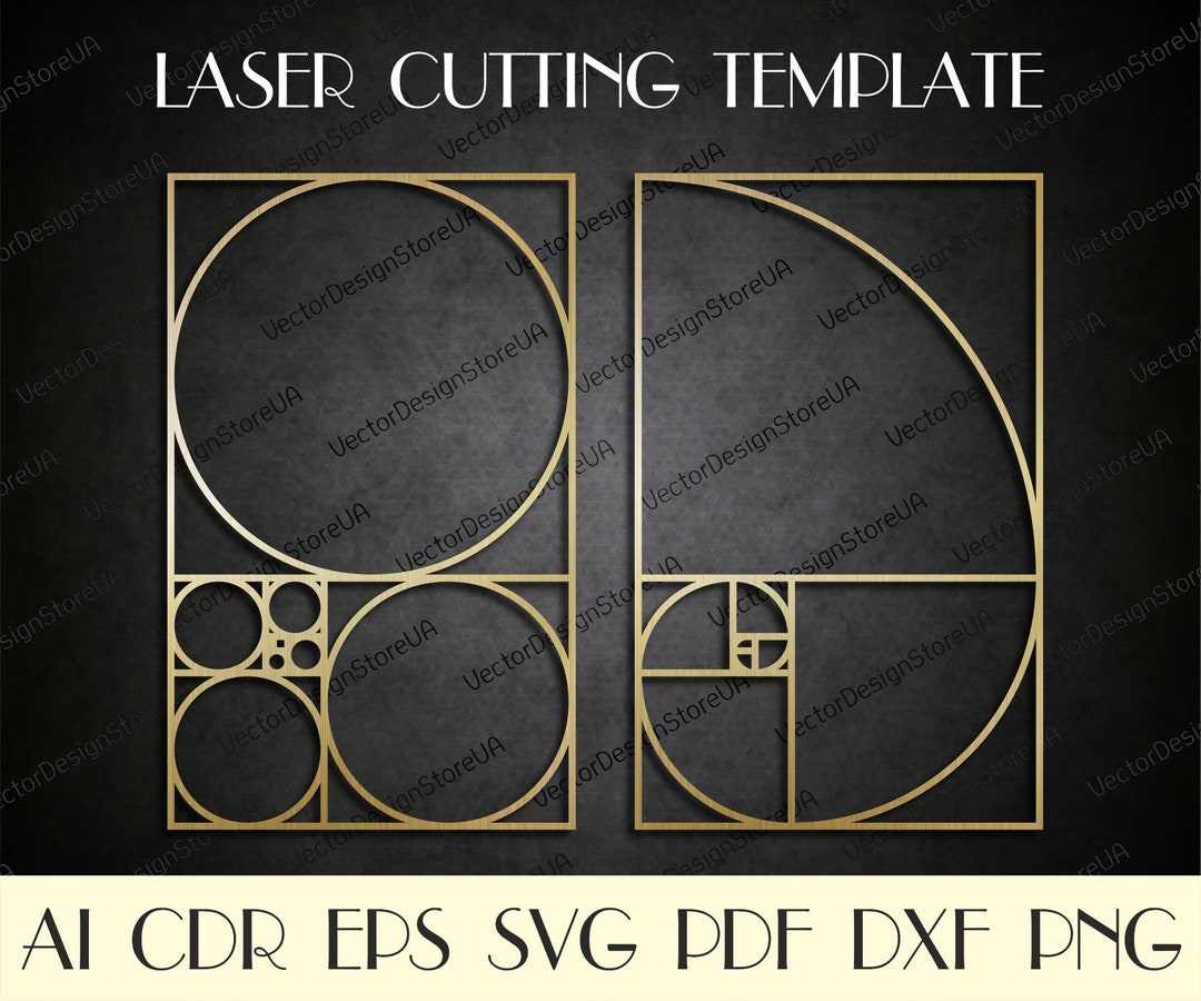 Set Golden Ratio Wall Art,golden Ratio Svg,fibonacci Spiral Wall Art ...