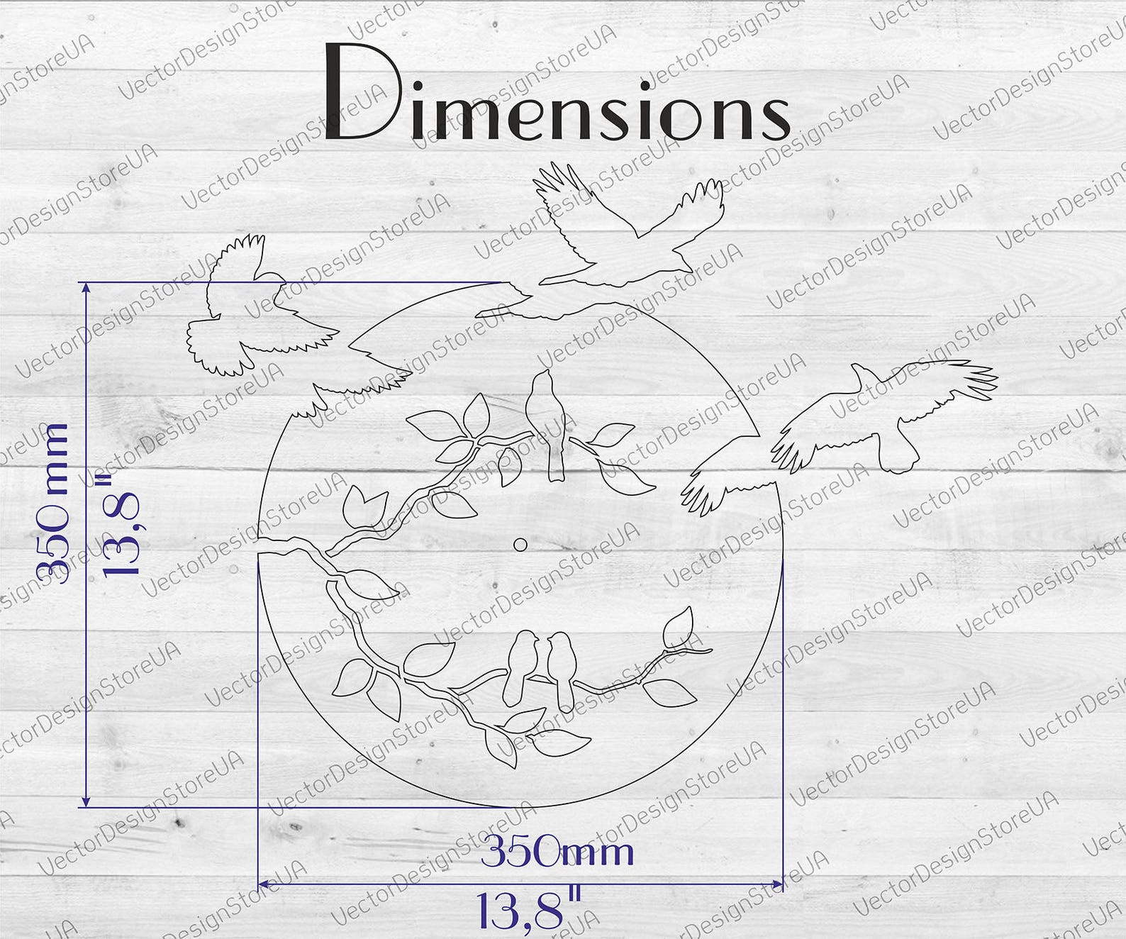 Bird Wall Clock Birds Home Decoration Laser Cut Template | Etsy