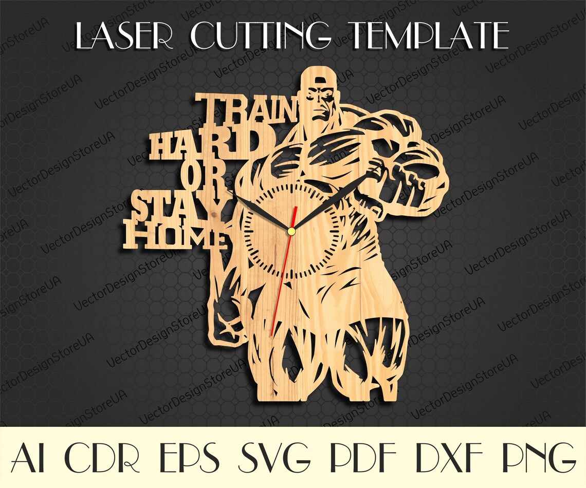 Bodybuilding Clock Svgsport Clockgym Wall Clockbodybuilding - Etsy