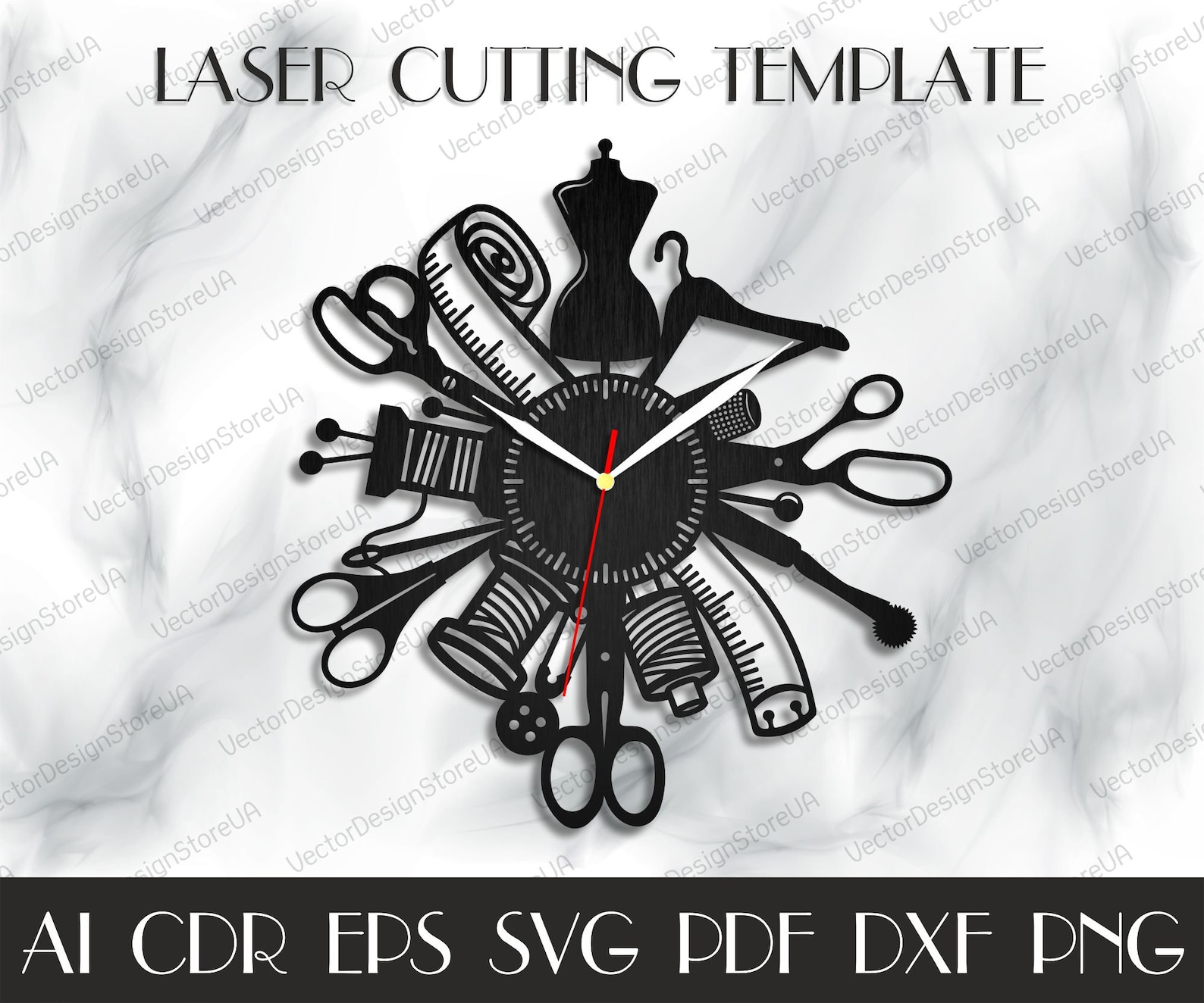 Sewing Wall Art,sewing Clock Svg,sewing Room Sign File,sewing Svg ...