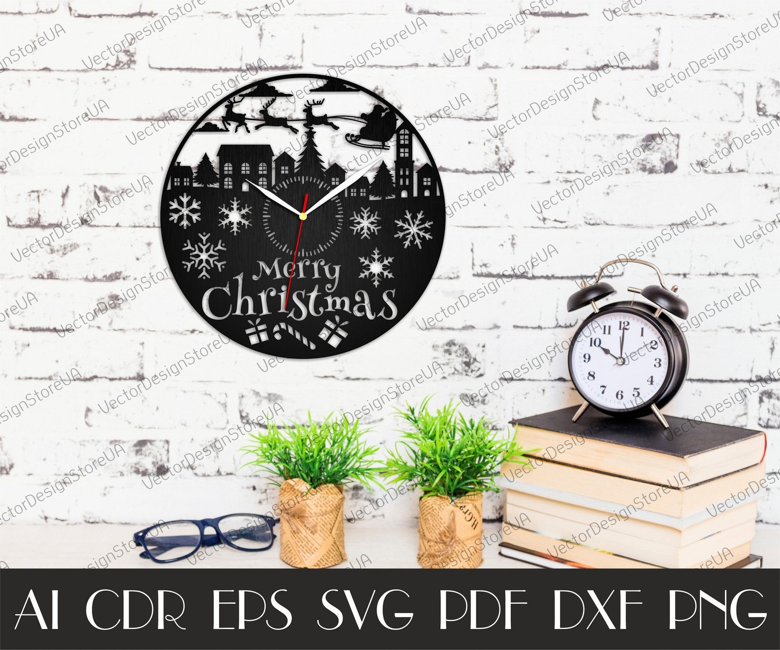 Merry Christmas Clock,christmas Svg,christmas Wall Decor,christmas Gift ...