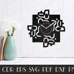 Modern Home Decor,unique Wall Clock Dxf,clock for Wall,modern Wall Art ...