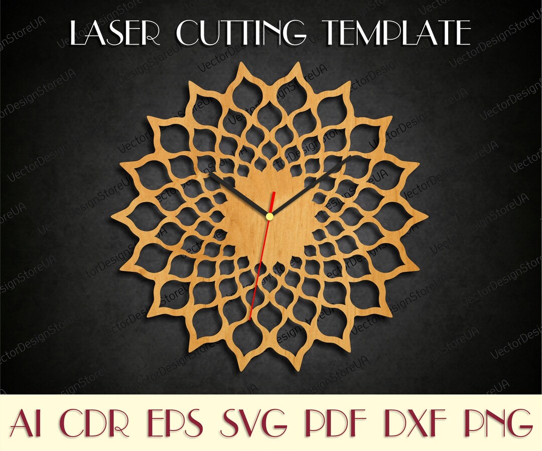 Pattern Wall Decor Unique Clock Clock for Cnc Large Wall Clock Rustic ...