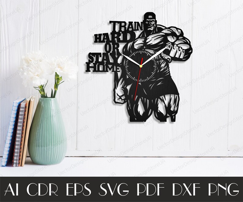 Bodybuilding Clock Svgsport Clockgym Wall Clockbodybuilding - Etsy