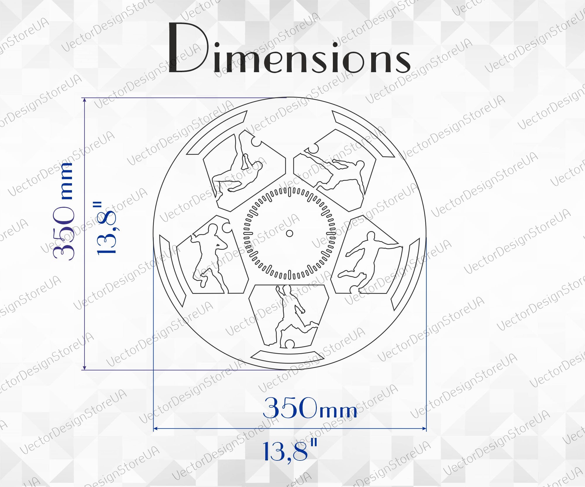 Football Clock Svg,sport Clock,football Wall Art,football Svg,soccer ...