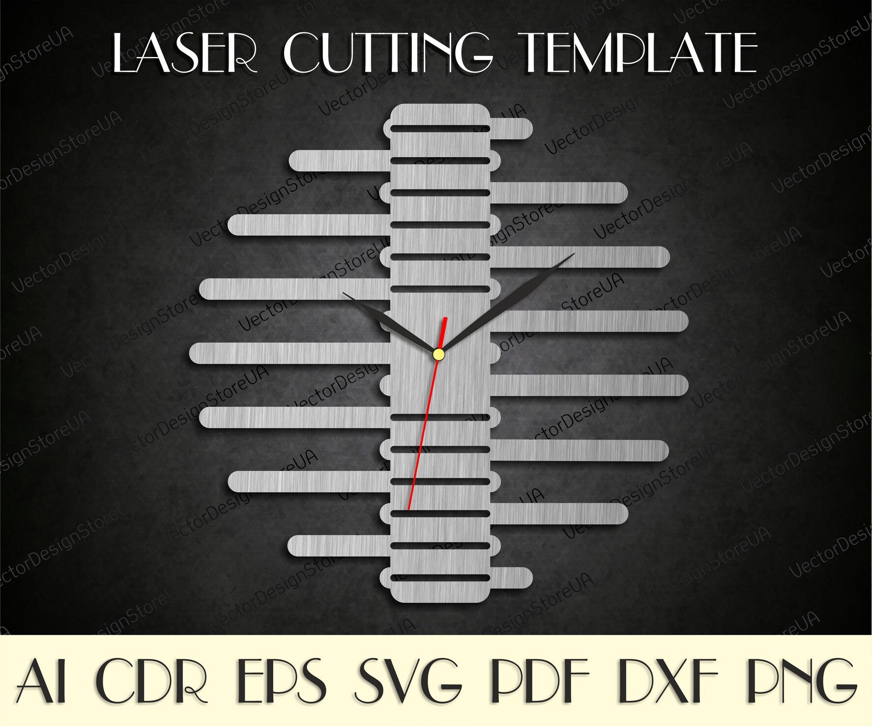 Unique clock svgModern clockWall decor fileWooden | Etsy