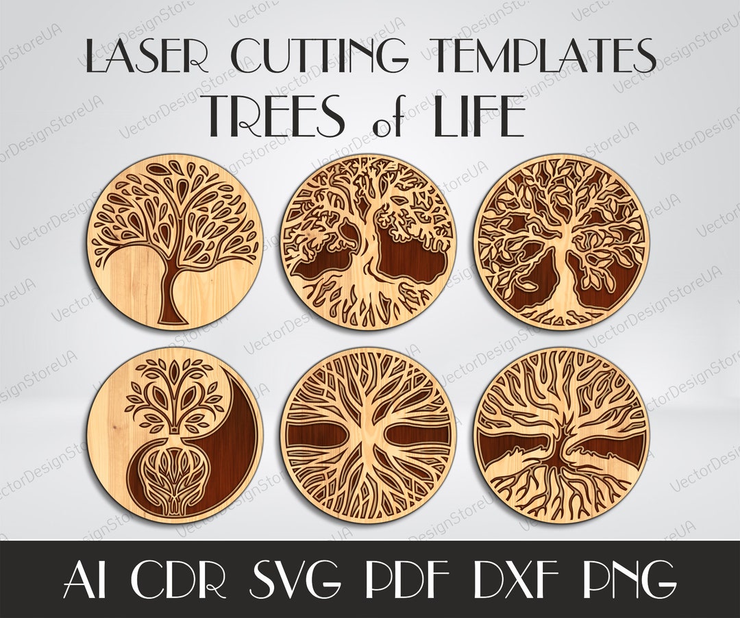 Set 6pcs Tree of Life Patterns,tree of Life Svg,tree of Life Art ...