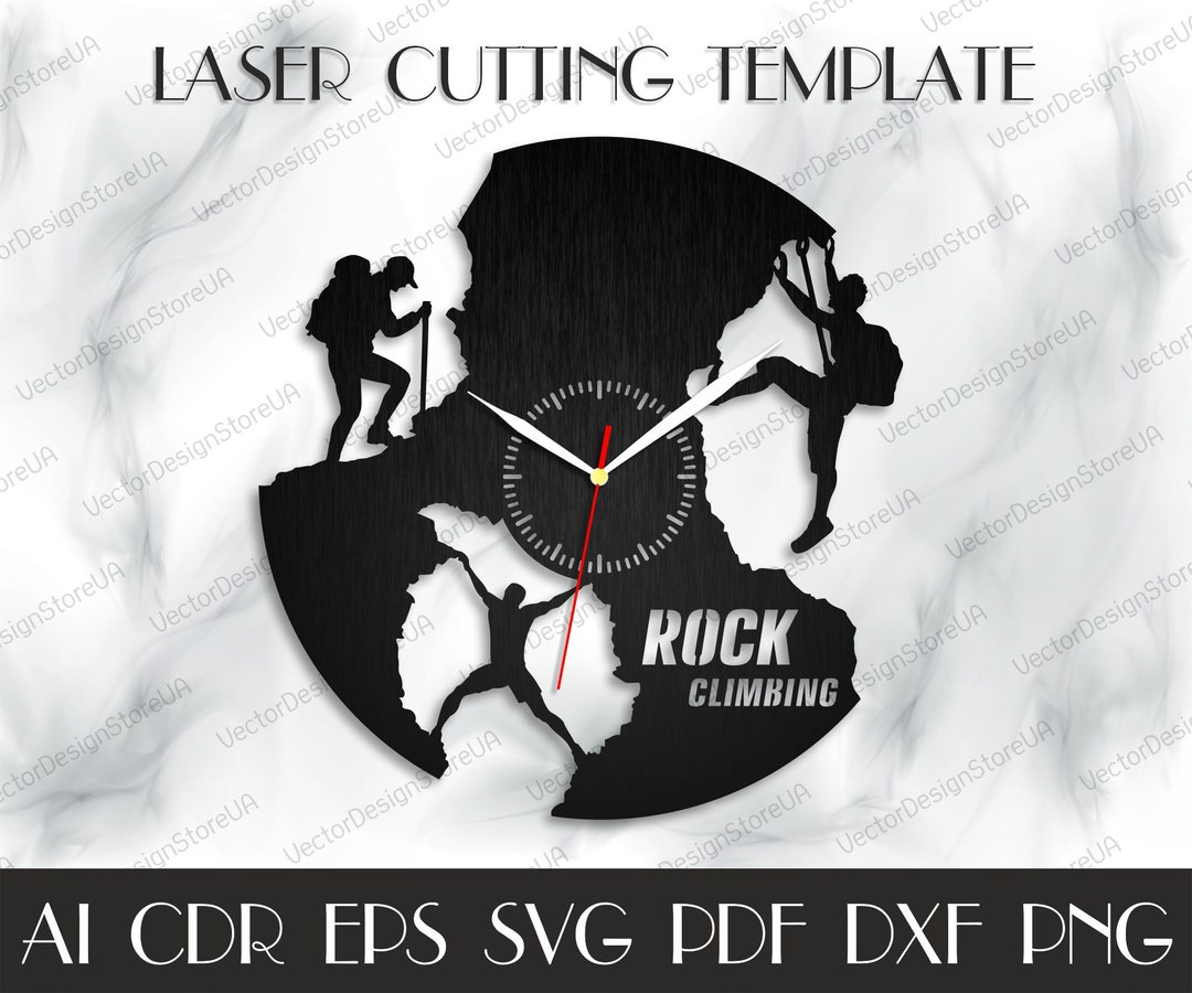 Climbing Wall Clock Svg,sport Large Clock Dxf,rock Climbing Svg,gift ...