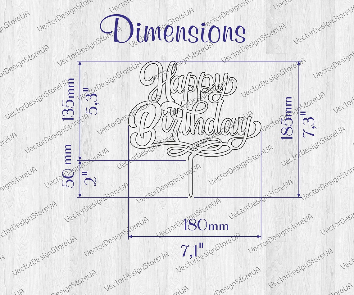 Happy Birthday Cake Topperbirthday Signbirthday Party - Etsy