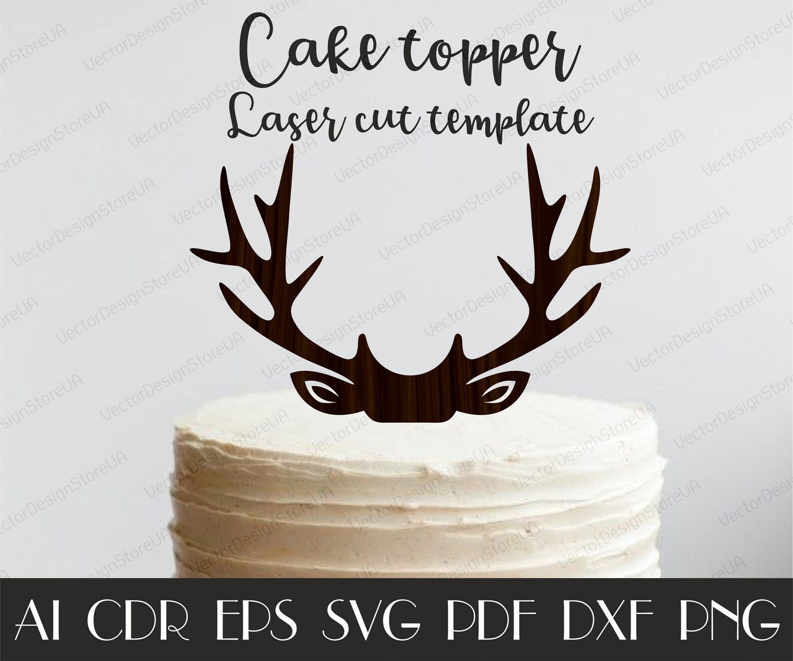 Deer Horns Cake Topper Svg,deer Antlers Svg,deer Horns Cake Decor,deer ...