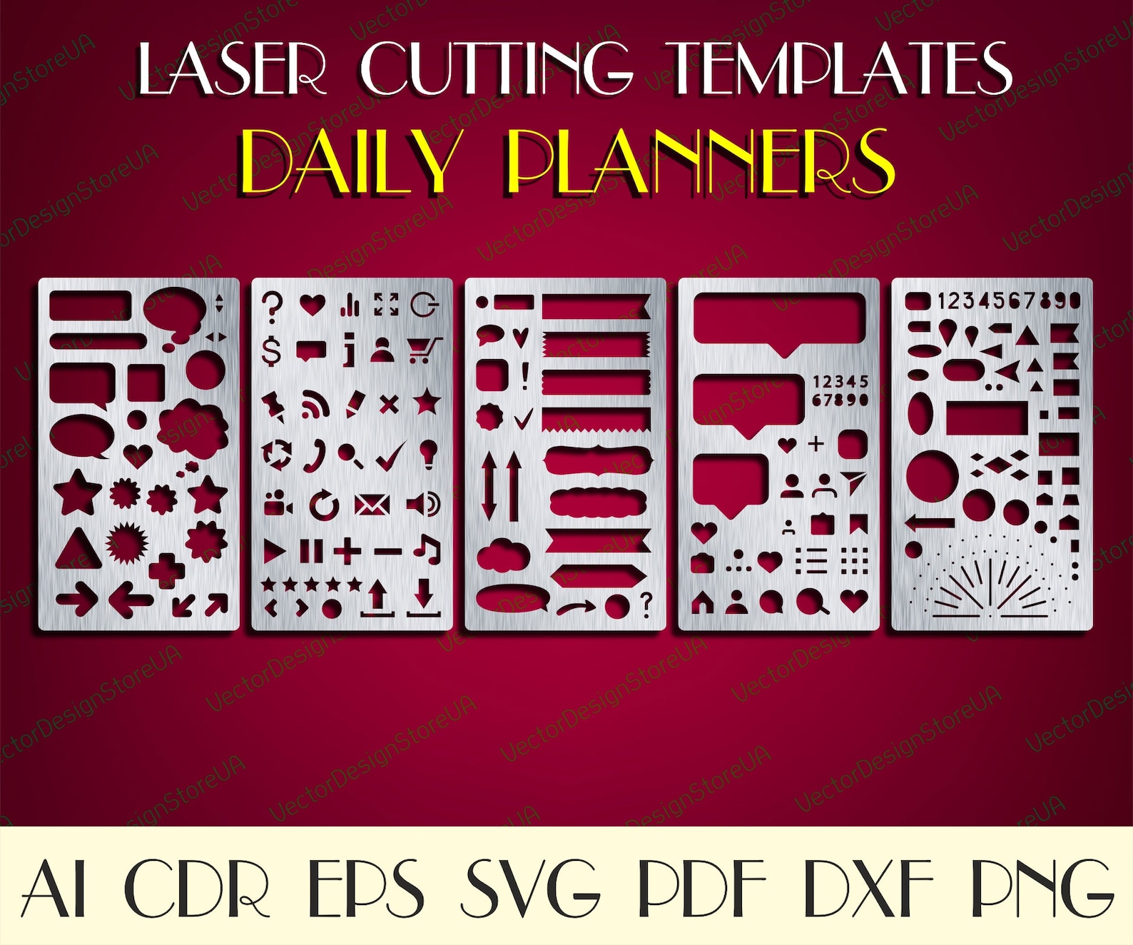 Daily Planner Stencils Set Files,daily Planners for Kids,daily Planners ...
