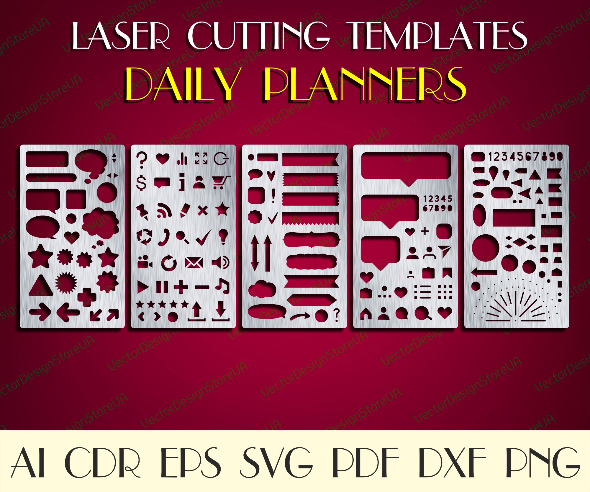 Daily Planner Stencils Set Filesdaily Planners for Kidsdaily - Etsy