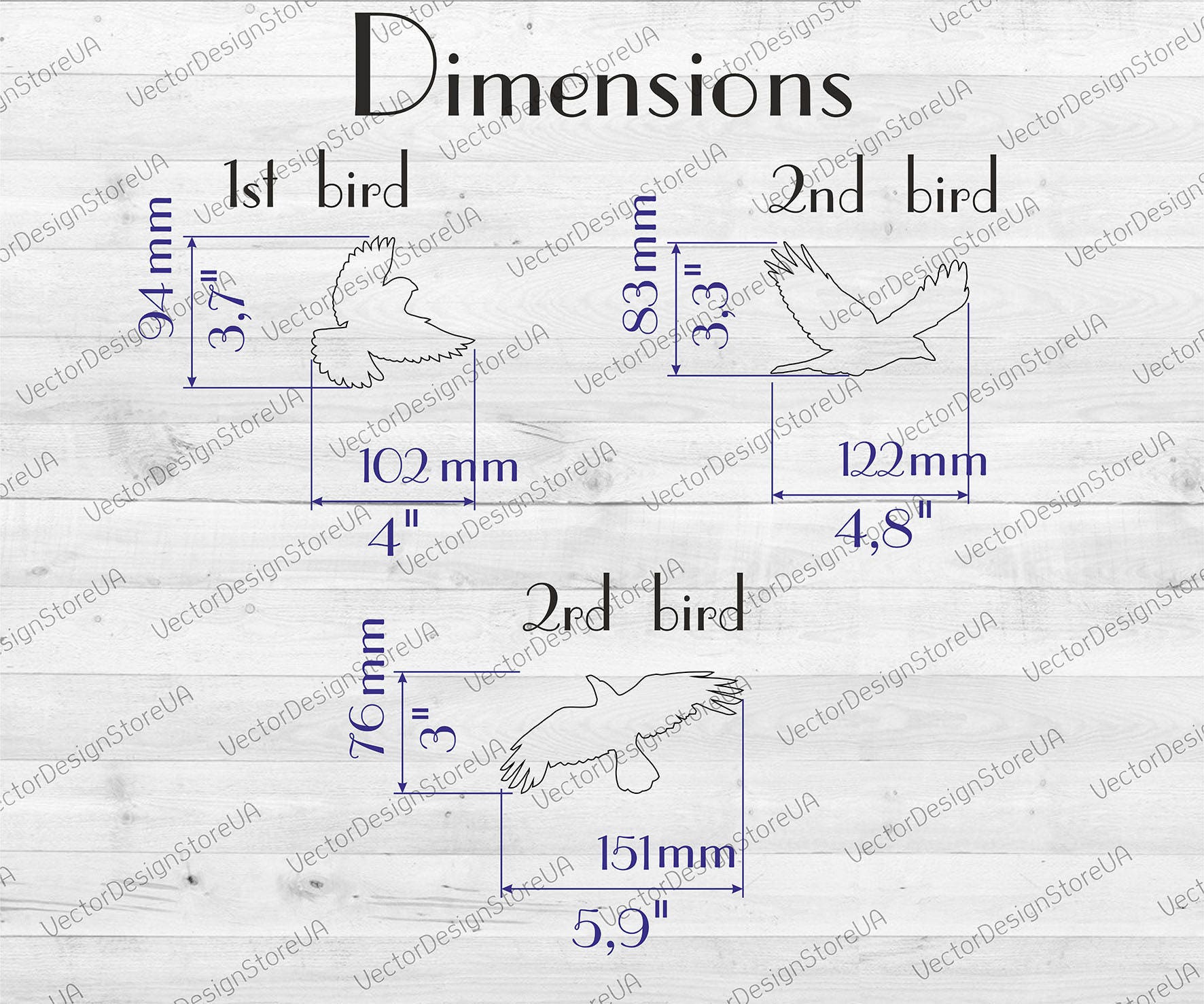 Bird Wall Clock Birds Home Decoration Laser Cut Template - Etsy