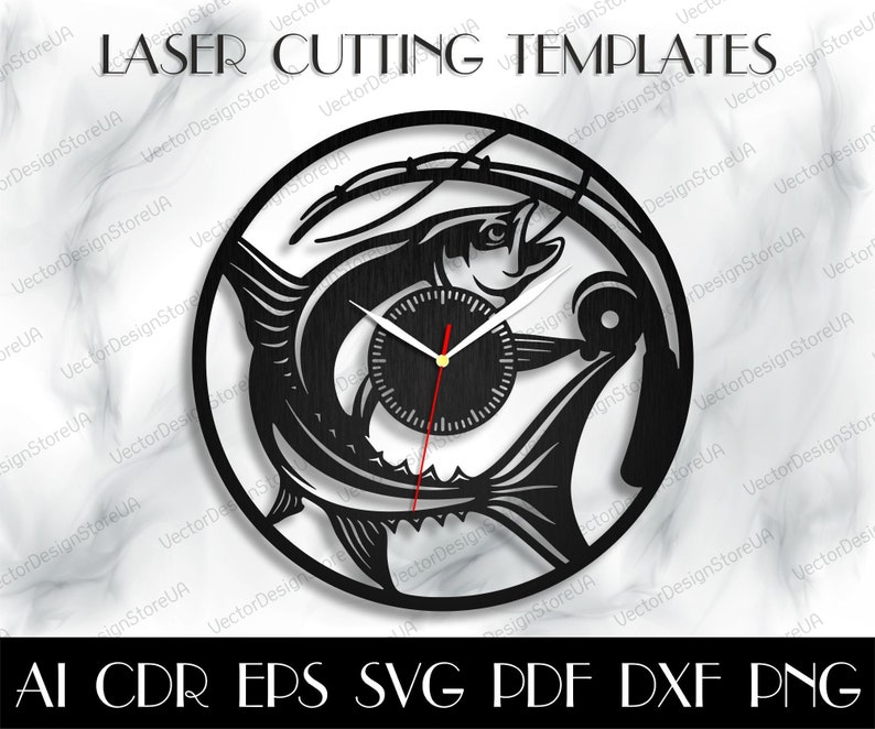 Fishing Wall Clock,fishing Svg,fishing Decor,fishing Gifts for Men ...