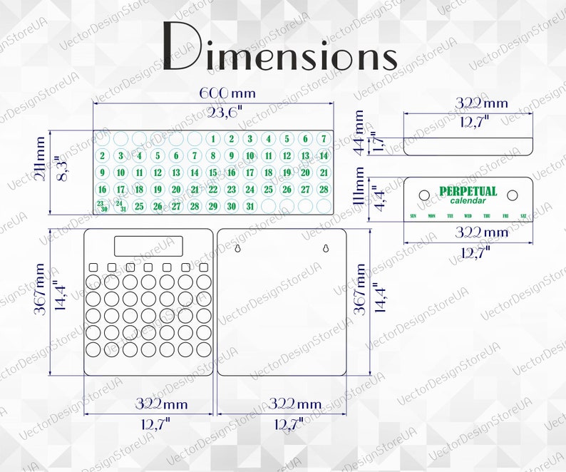 Perpetual Calendar Svg,perpetual Calendar Template,perpetual Calendar ...