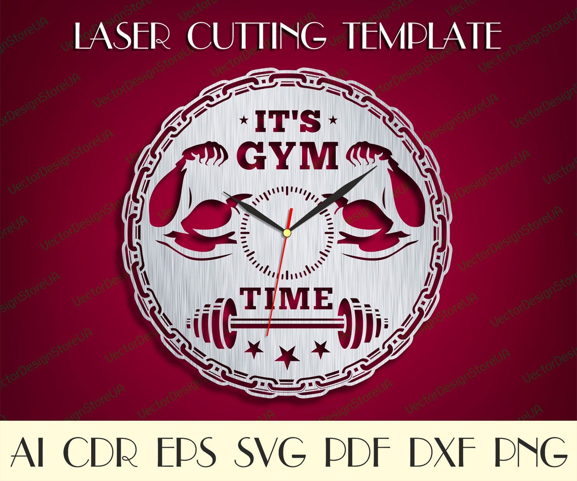 Bodybuilding Clock Svgsport Clockgym Wall Clockgym - Etsy