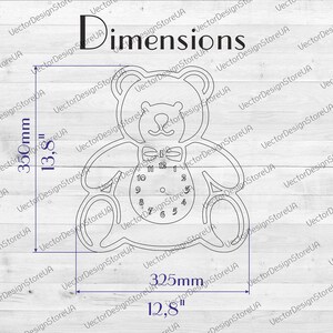 Teddy Bear Clock for Wall Teddy Bear Template Laser Cut | Etsy