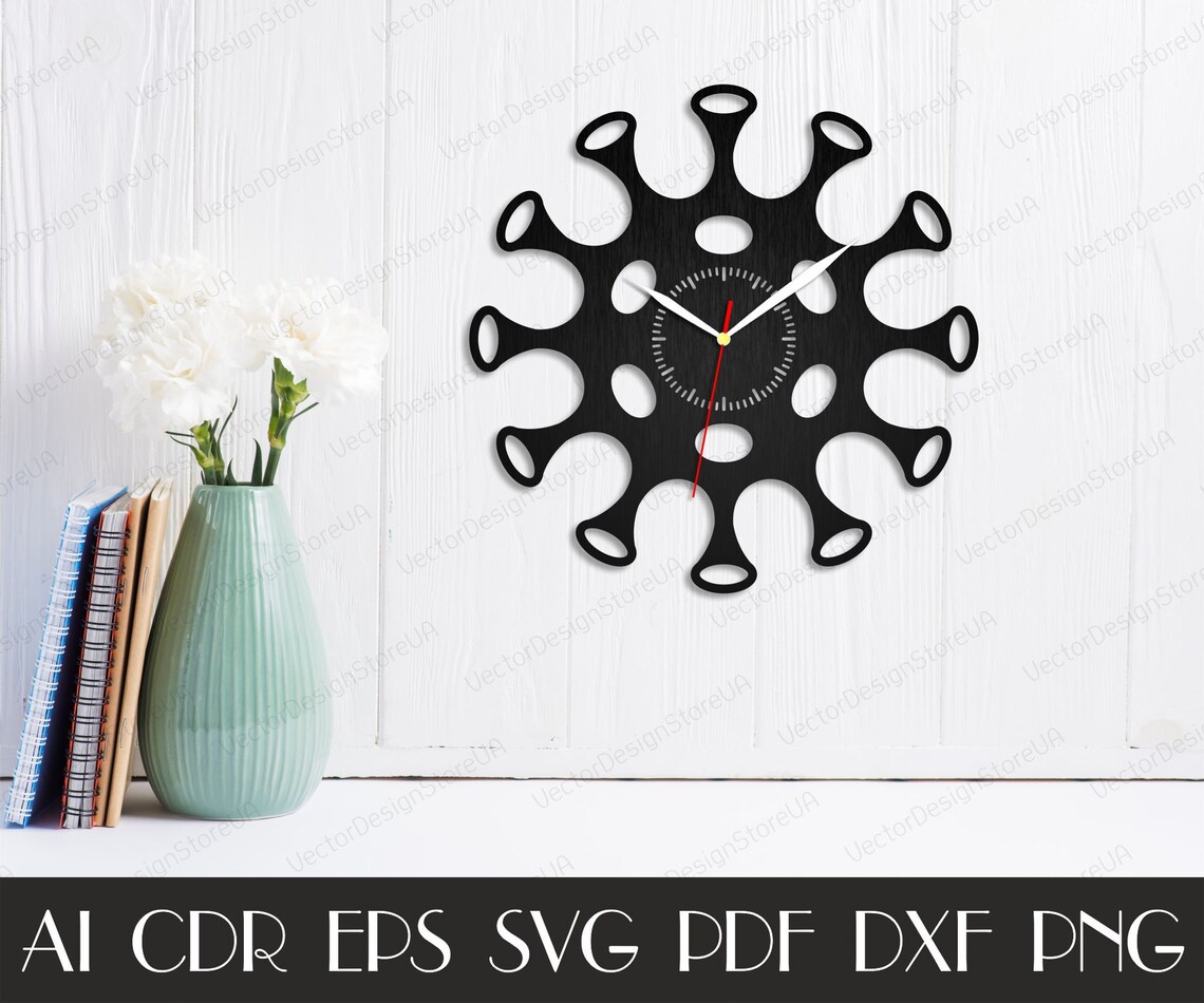 Chemistry Gift,virus Clock Template,virus Wall Art,chemistry Clock ...