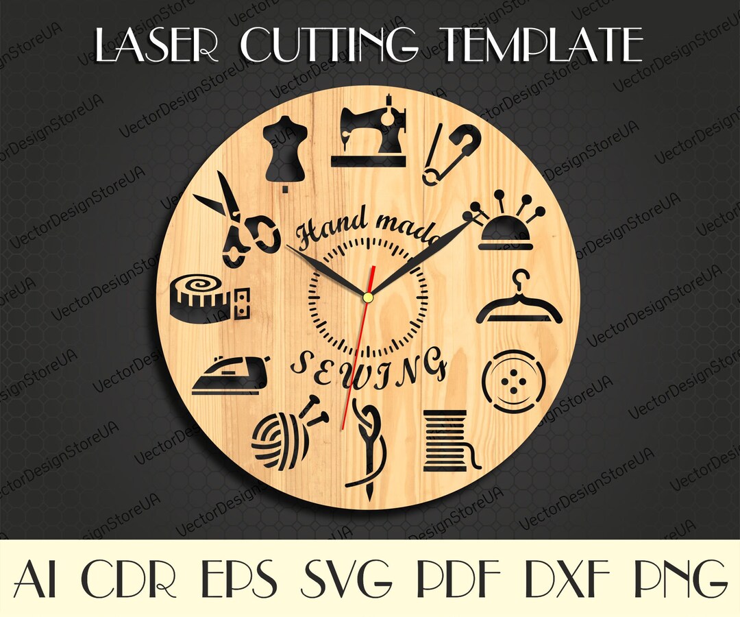 Sewing Clock Svg,sewing Room Sign File,sewing Svg,sewing Wall Decor ...