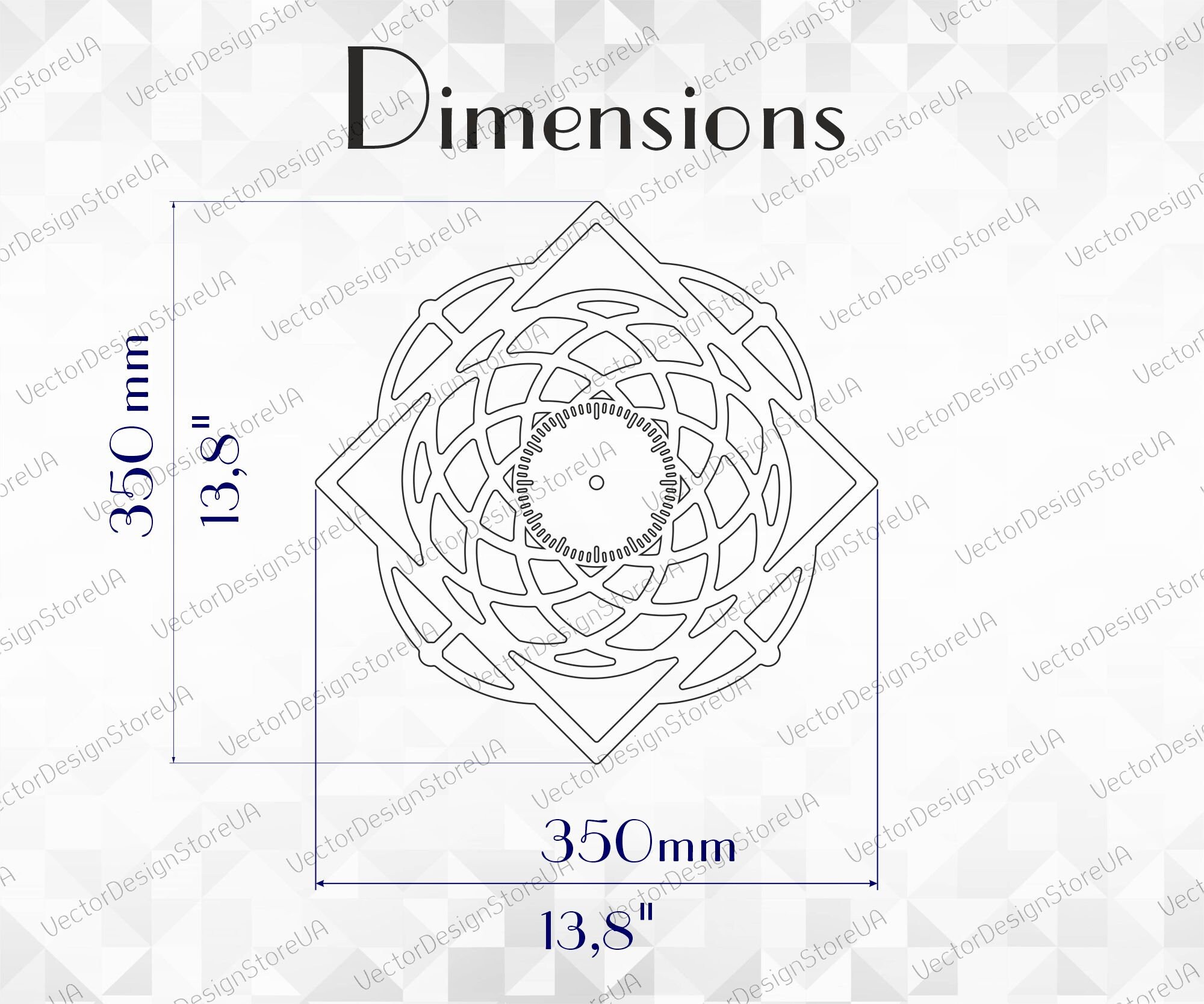 Geometric Clock Dxf Modern Wall Clock Large Clock for Wall - Etsy