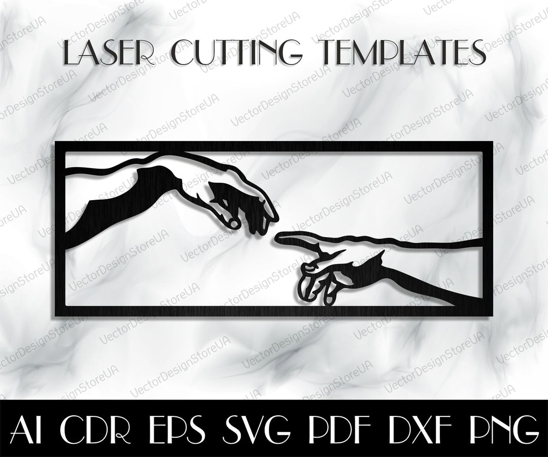 Creation of Adam Art,hand of God Wall Art Svg,hands of God Wall Art ...