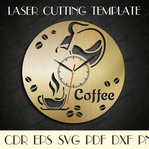 Kitchen Clock Svg,coffee Time Clock File,coffee Sign Svg,kitchen Decor Svg,restaurant Decor ...