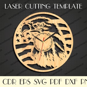 Eagle Flag Wall Art,eagle Wall Clock,eagle Home Decor,eagle Flag Dxf ...