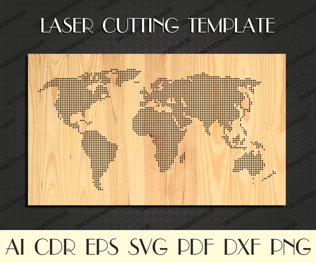 World Map Wall Decor Svg,world Map Svg,world Art Svg,world Dots Map ...