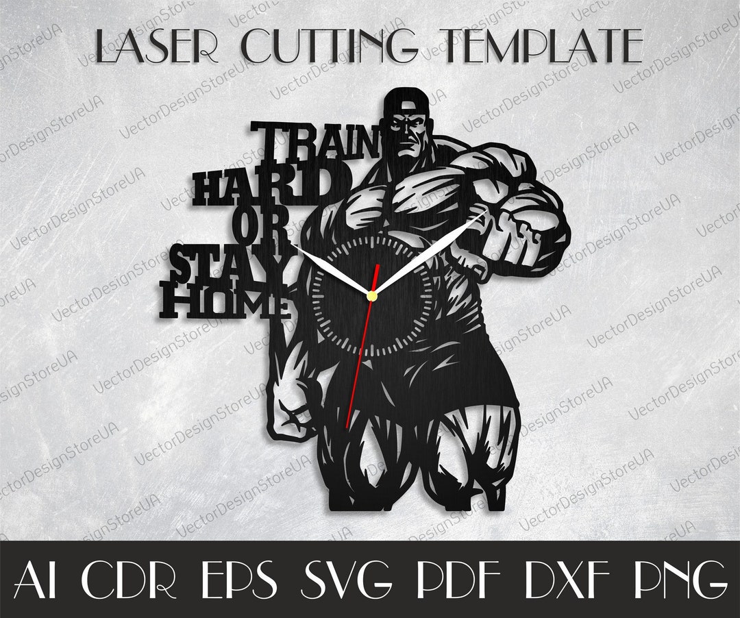Bodybuilding Clock Svg,sport Clock,gym Wall Clock,bodybuilding Svg ...