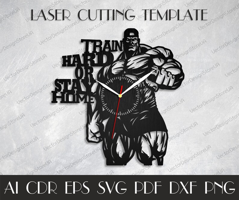 Bodybuilding Clock Svgsport Clockgym Wall Clockbodybuilding - Etsy