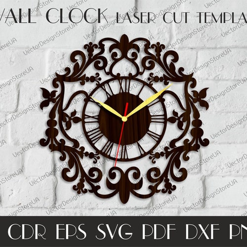 Cat Wall Clock Laser Cut Dxf Glowforge Svg Xtool D1 CNC - Etsy