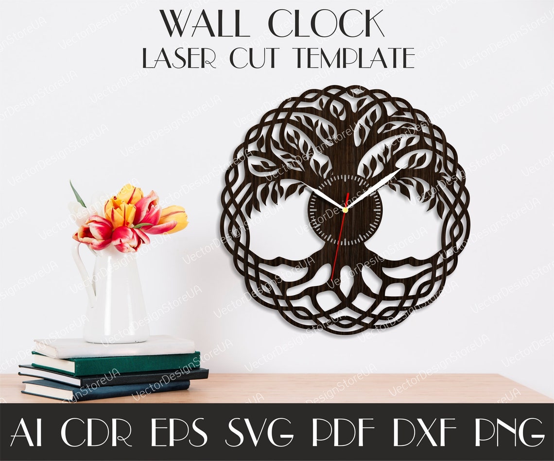 Tree of Life Clock Svg,tree of Life Wall Art,tree of Life Wall Decor ...