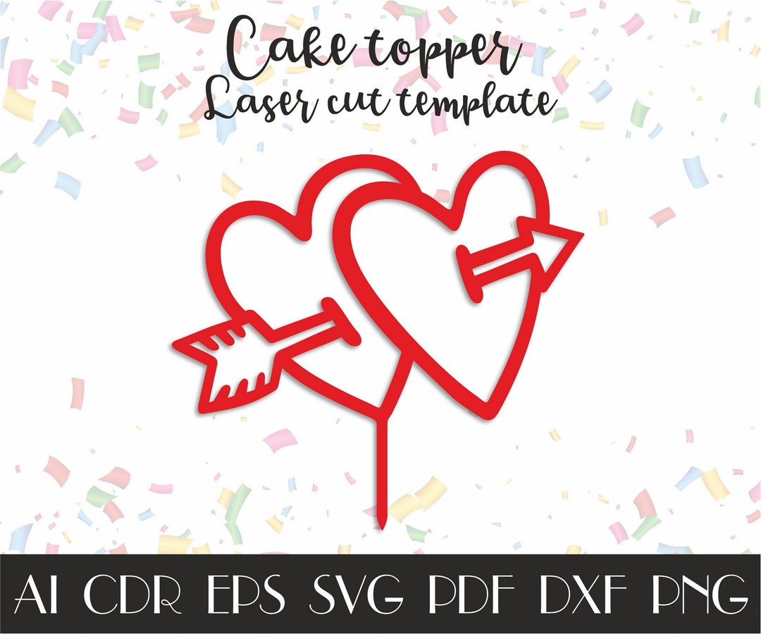 Wedding Cake Topper,two Hearts Svg,love Cake Topper,anniversary Cake ...