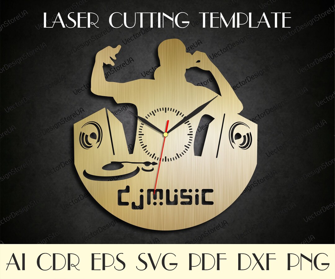 DJ Music Wall Art,dj Music Clock Svg,music Clock for Wall,music Decor ...