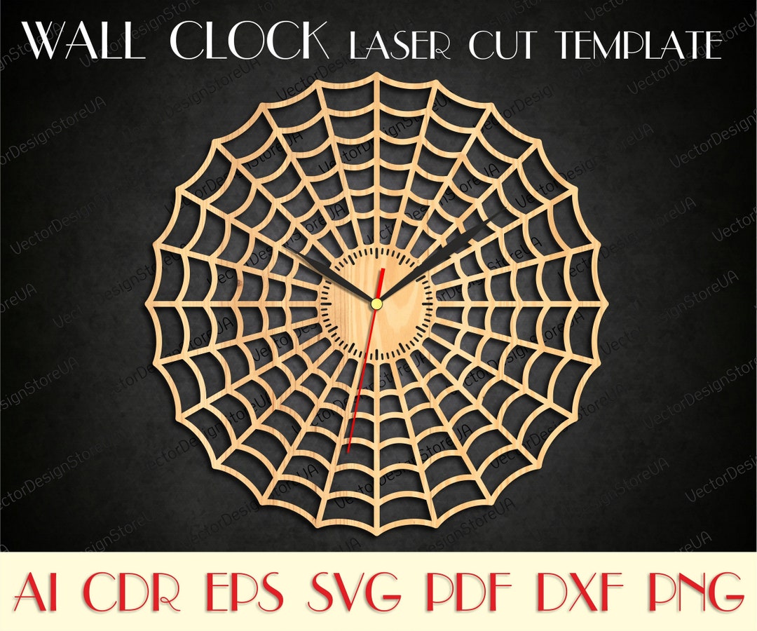 Spider Web Clock,spider Web Dxf,spider Web Ornament,spider Web Svg ...