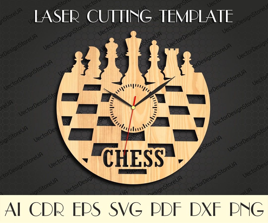 Chess Wall Art,chess Svg,chess Gift,chess Clock Svg,chess Dxf,gift With ...